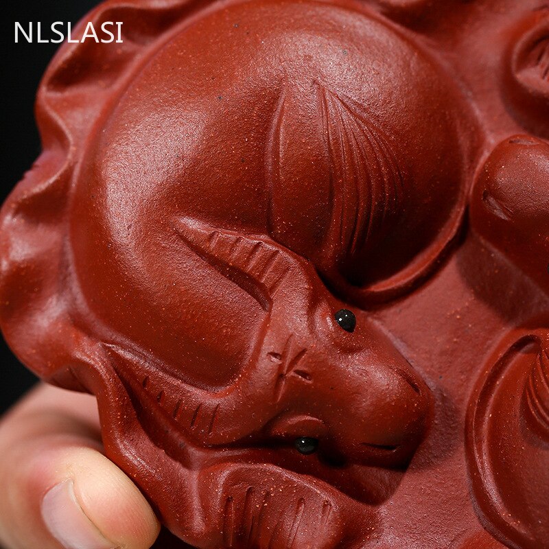 Classic Purple Clay Tea Pet Cattle model Ornament ... – Grandado