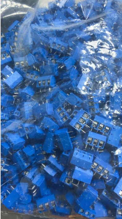 500 pcs 3 Pin Screw blue PCB Terminal Block Connec... – Grandado