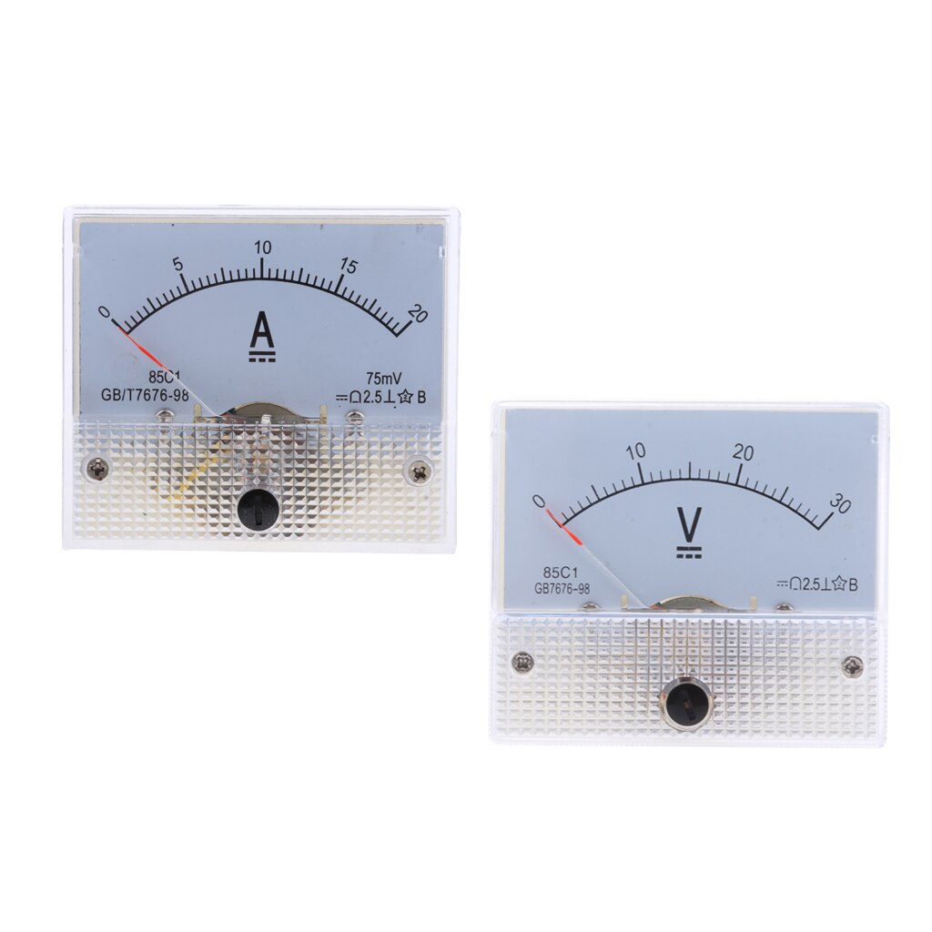 2 x Kunststoff DC 0-20A/0-30V Analog Amp Meter Amp... – Vicedeal