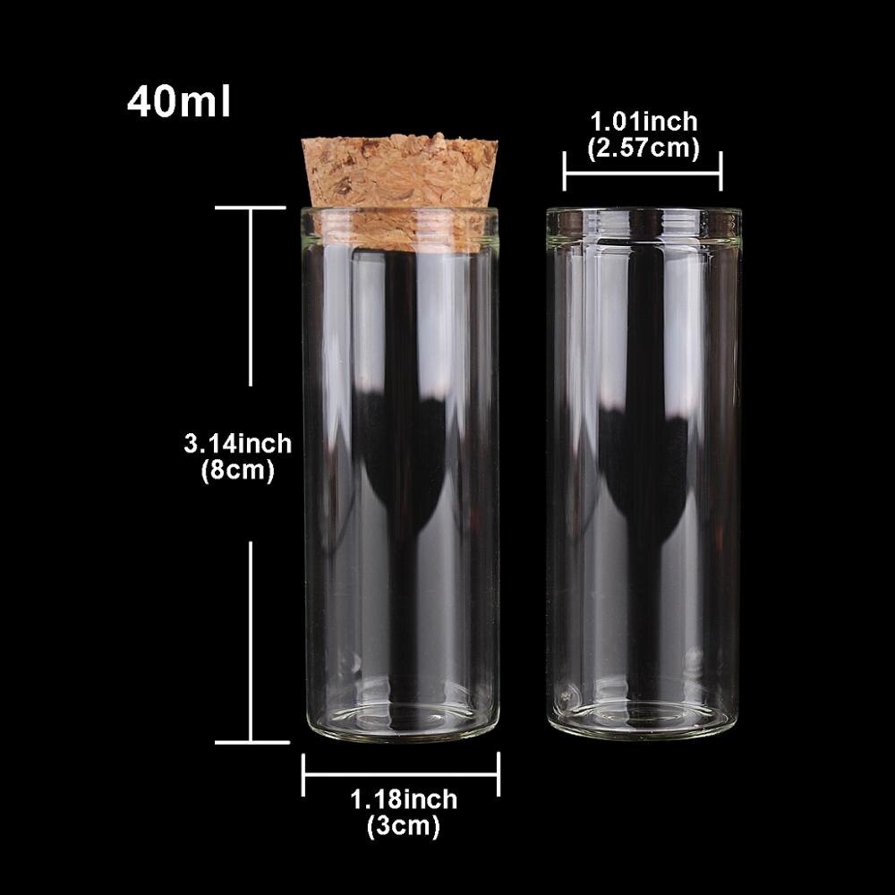 24pcs 40ml Size 30*80mm Test Tube with Cork Stoppe... – Grandado