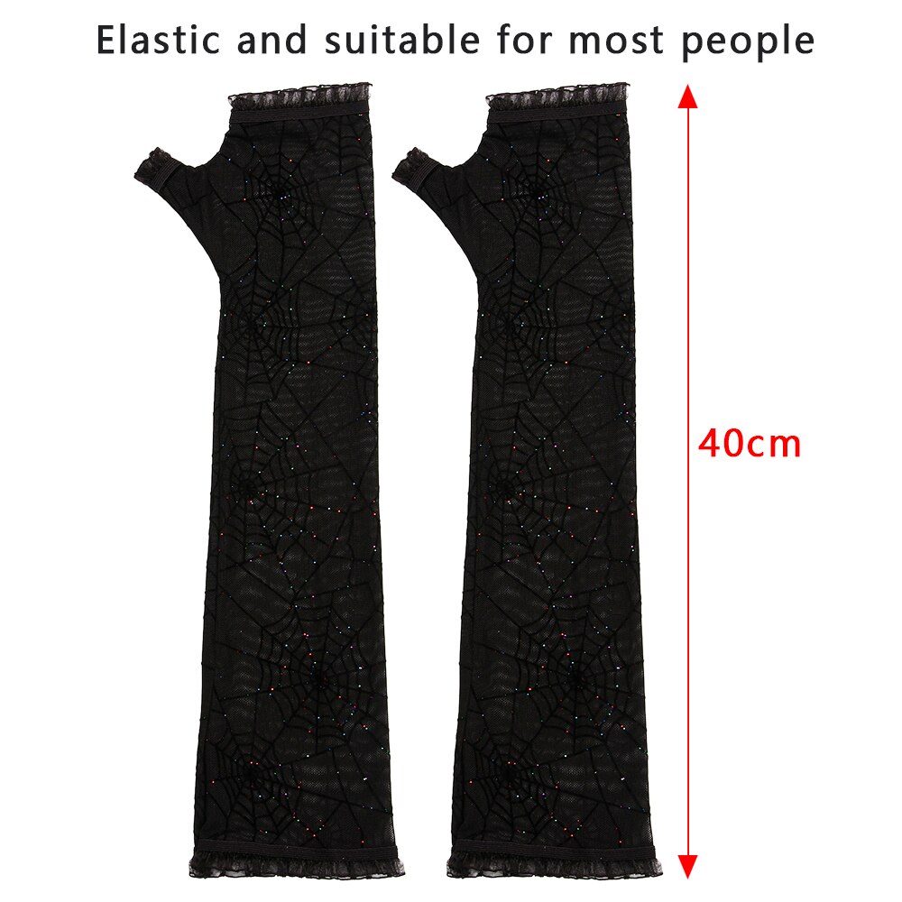 Spider Web Arm Sleeves Women Long Gloves Half Fing... – Vicedeal