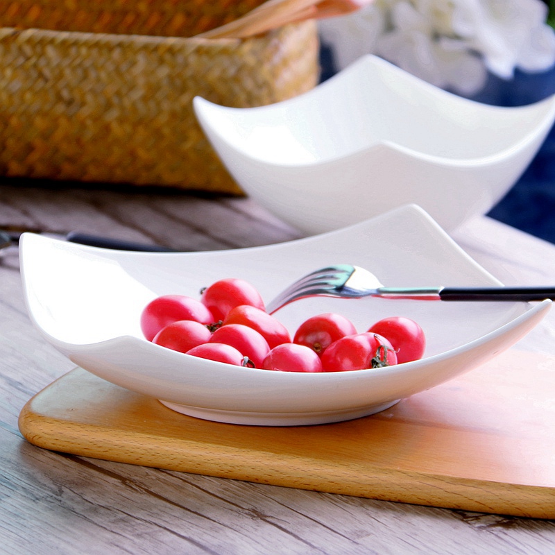 Hotel Tableware Porcelain Plate Pure White Dish Ce... – Grandado