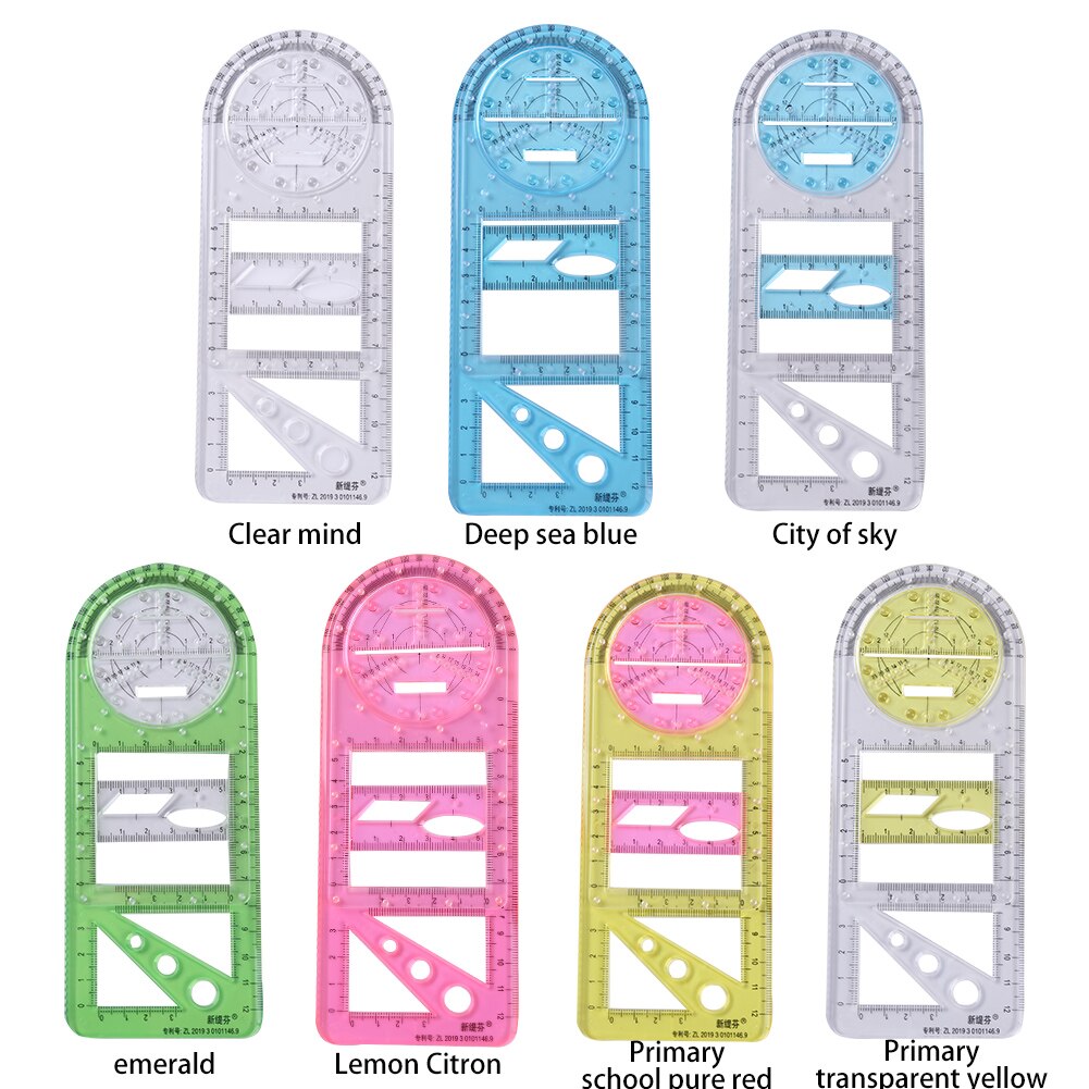 Multifunctional Geometric Drawing Ruler Rotatable ... – Vicedeal