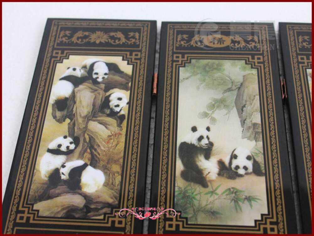 6Pieces Panda Folding Screen Chinese Traditional L... – Vicedeal
