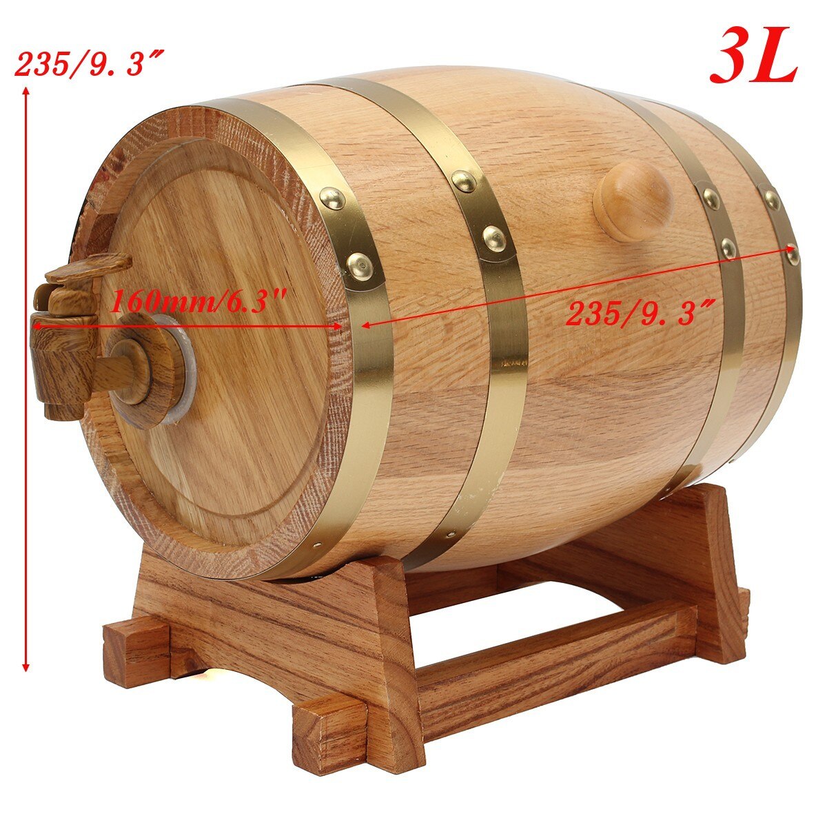 3L Beer Brewing Keg Vintage Wood Oak Timber Wine B... – Grandado