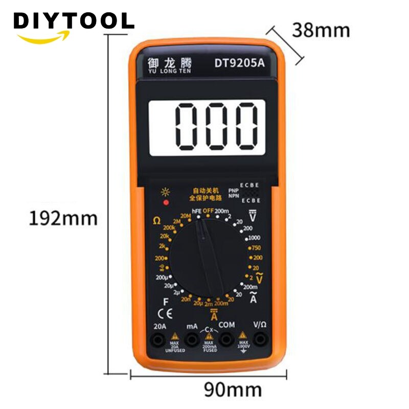 Multímetro digital dt9205a elétrico handheld voltí... – Grandado