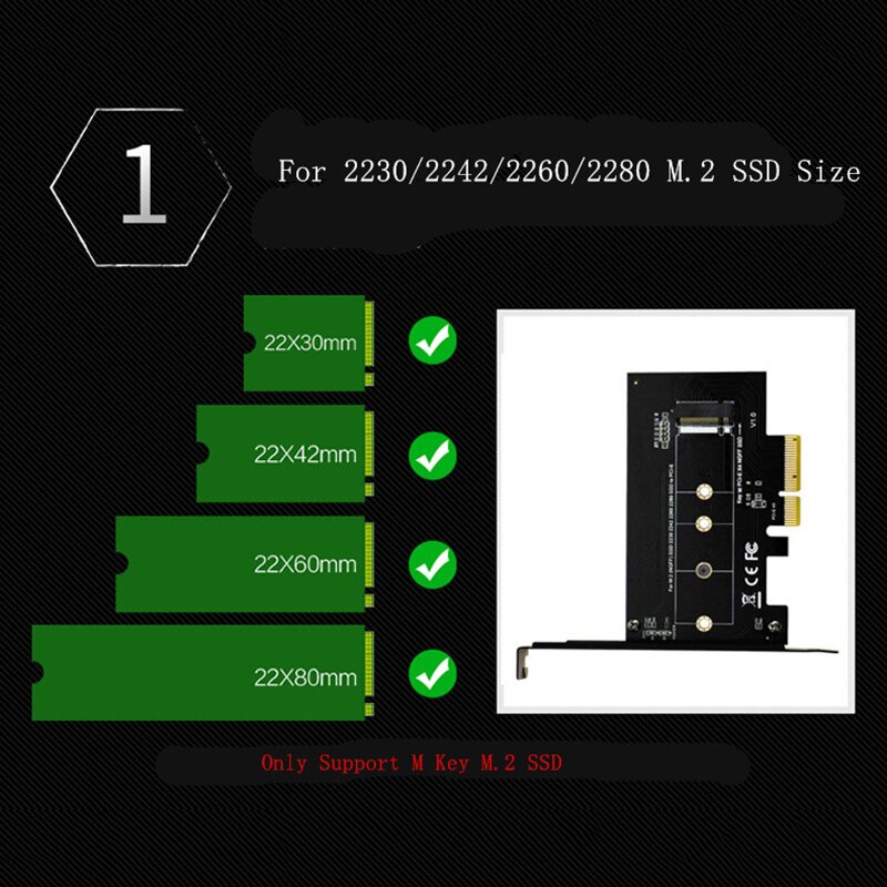 PCI-Express PCI-E 3.0 X4 to M.2 NGFF M Key Slot Co... – Vicedeal