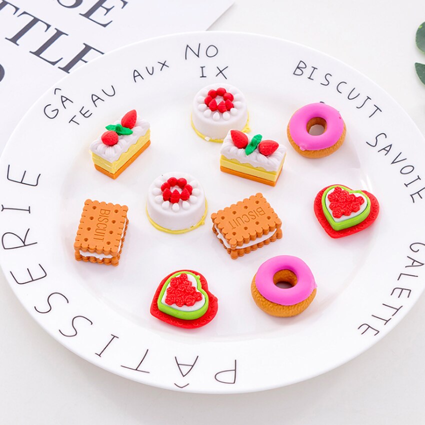 12packs/lot Cute Cookie Donut Eraser Set For Offic... – Grandado