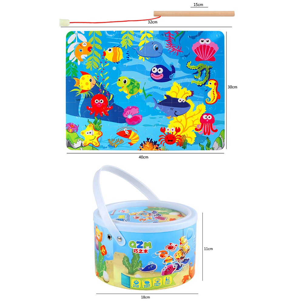 1 Set Wooden Magnetic Double Pole Fun Fishing toy ... – Grandado