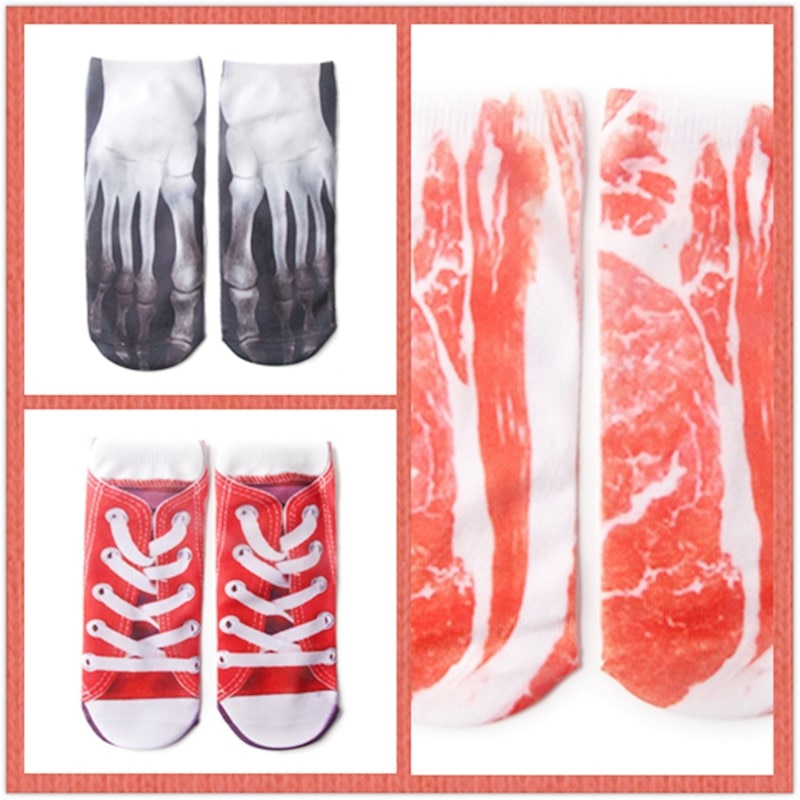 Carton Flip Flop Canvas Shoes Meat Bone 3D Printed... – Vicedeal