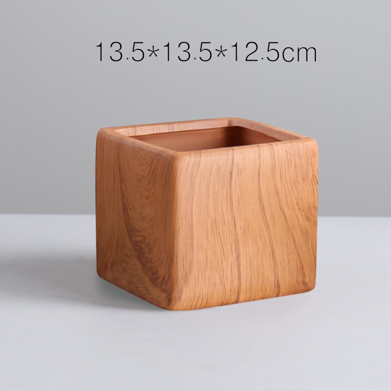 Modern Wood Grain Flower Pot Ceramic Pots For Plan... – Grandado