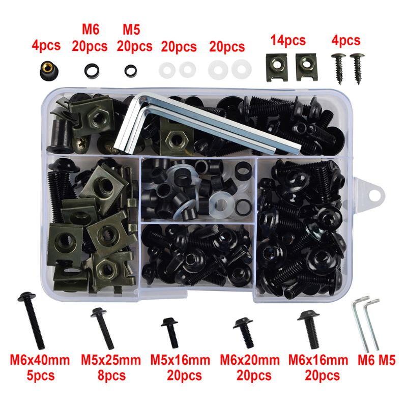 177PCS/Set M6 M5 Fairing Bolts Kit Bodywork Screws... – Grandado