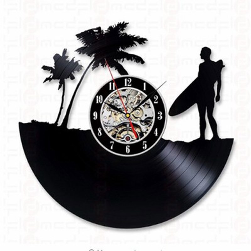 Surfing Vintage Vinyl Record Wall Clock Surf Up Su... – Vicedeal