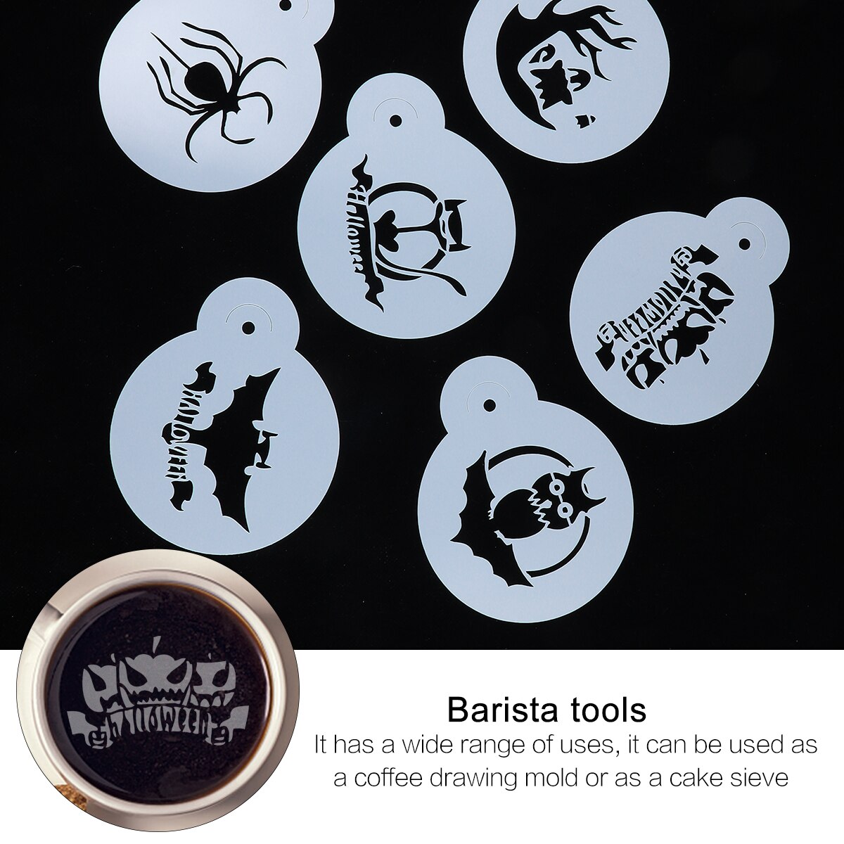 6 stücke Kaffee Schablonen Cappuccino Kaffee Milch... – Grandado