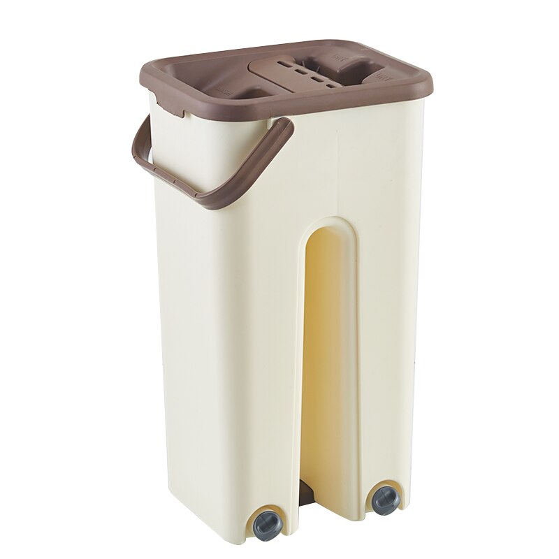 Fladklem moppe og spand håndfri vridende moppe gul... – Grandado