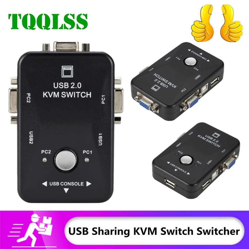 Usb Sharing Kvm Switch Switcher 2 Poort Vga Svga S... – Vicedeal