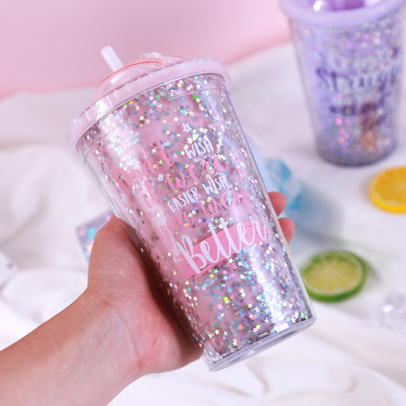 Plastic Portable Hand-held Double Straw Cup Double... – Vicedeal