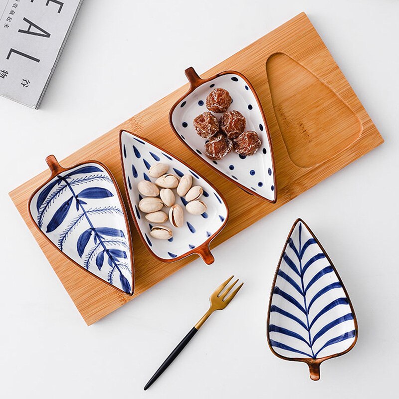 Leaf Snack Plate Odd-shaped Dish Dip Ceramic Flavo... – Grandado