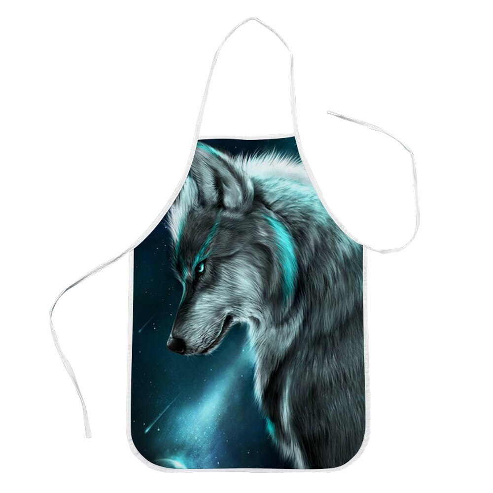Animal Wolf Kitchen Apron Printed Sleeveless Polye... – Grandado