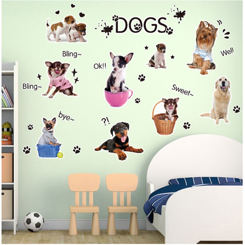Puppy dog pet shop Wall stickers, cute art anima... – Grandado