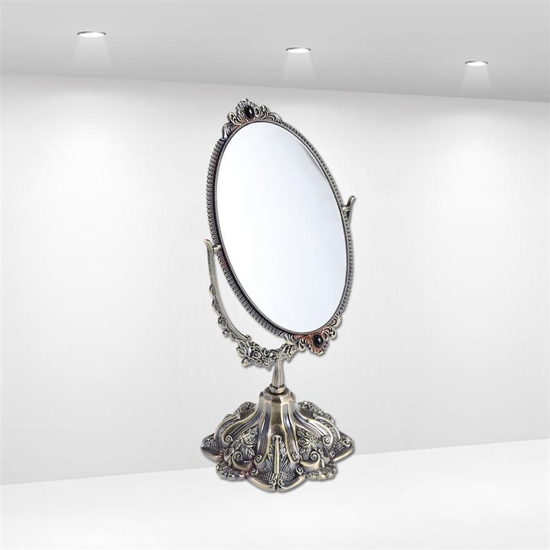 Tabletop Vanity Mirror Retro Metal Double-Sided Ma... – Grandado