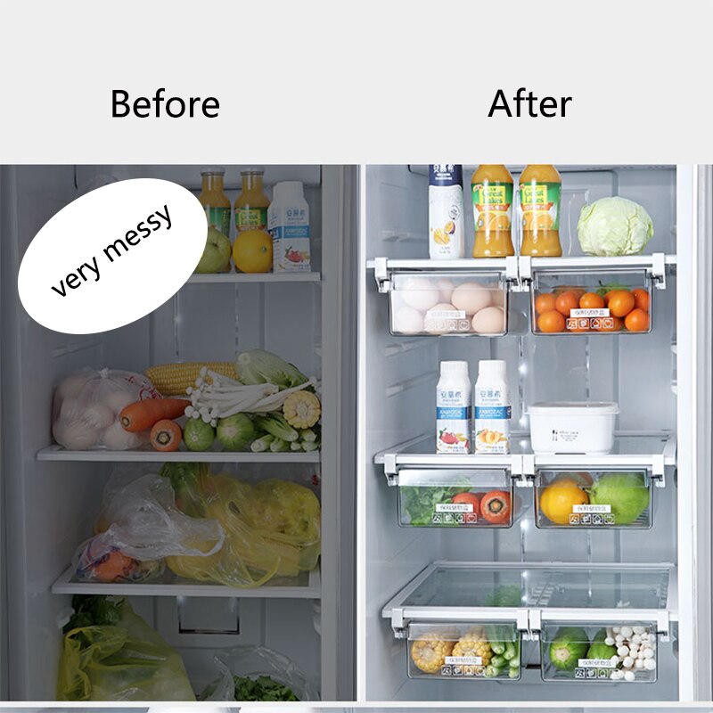 Fridge Organizer Storage Rack Freezer Shelf Pull-o... – Grandado