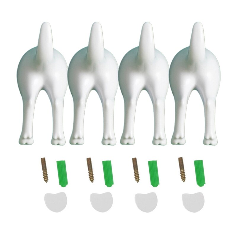 4 Stuks Nordic Plastic Hond Staart Haken Wall Moun... – Vicedeal