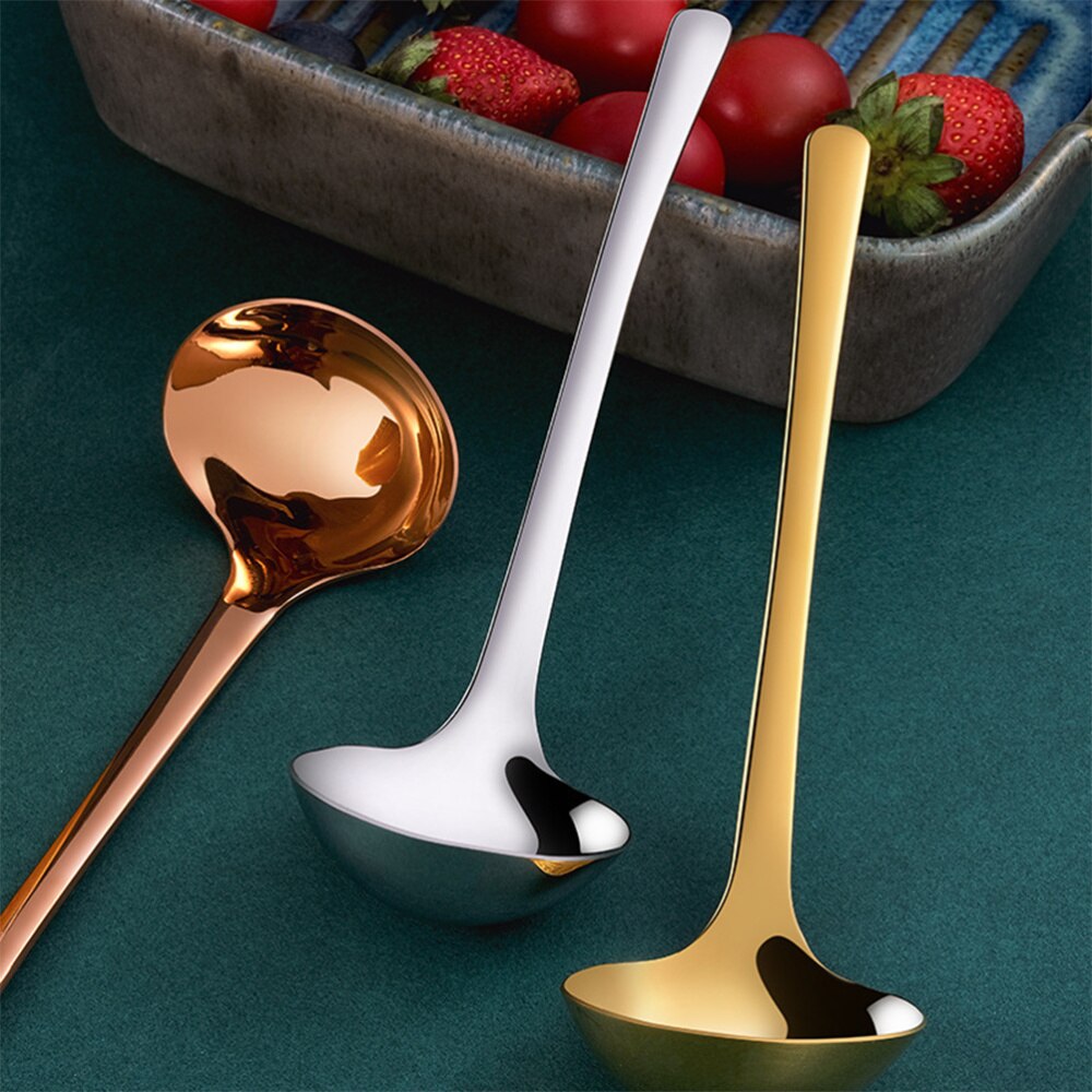 Long Handle Soup Spoon Stainless Steel Food Servin... – Vicedeal