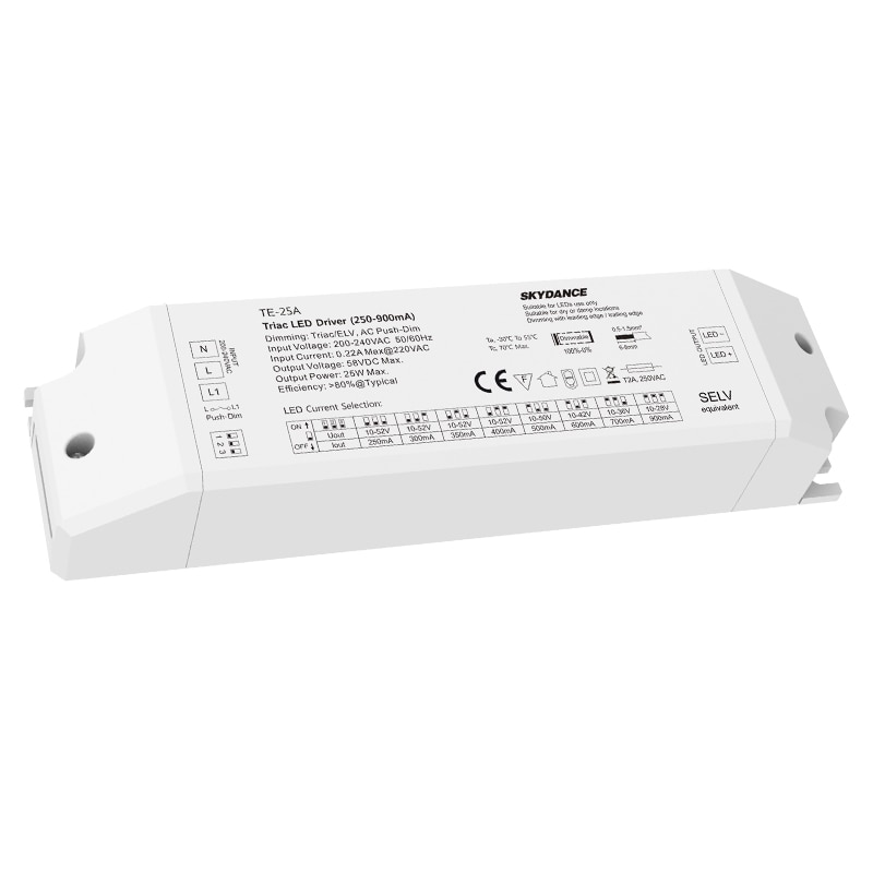 Neue LED Triac Dimmen Fahrer TE-25A; 200-240V eingang, ausgang 25W 250-900mA konstante strom ...