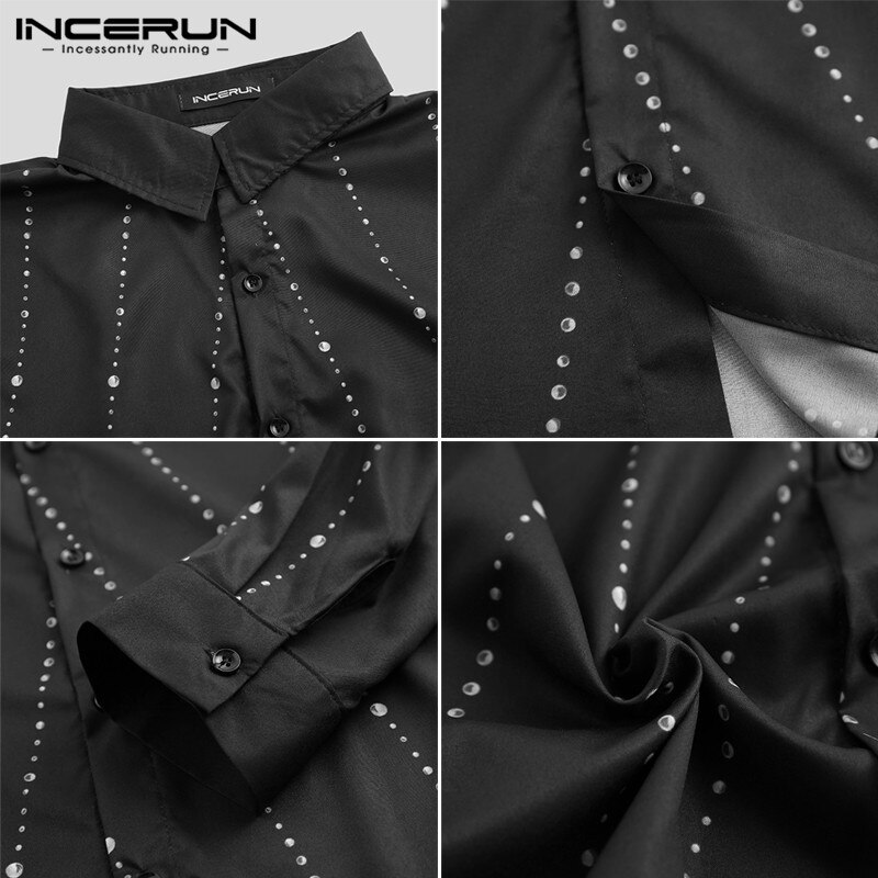 Streetwear Mannen Mode Polka Dot Lange Mouwen Reve... – Vicedeal