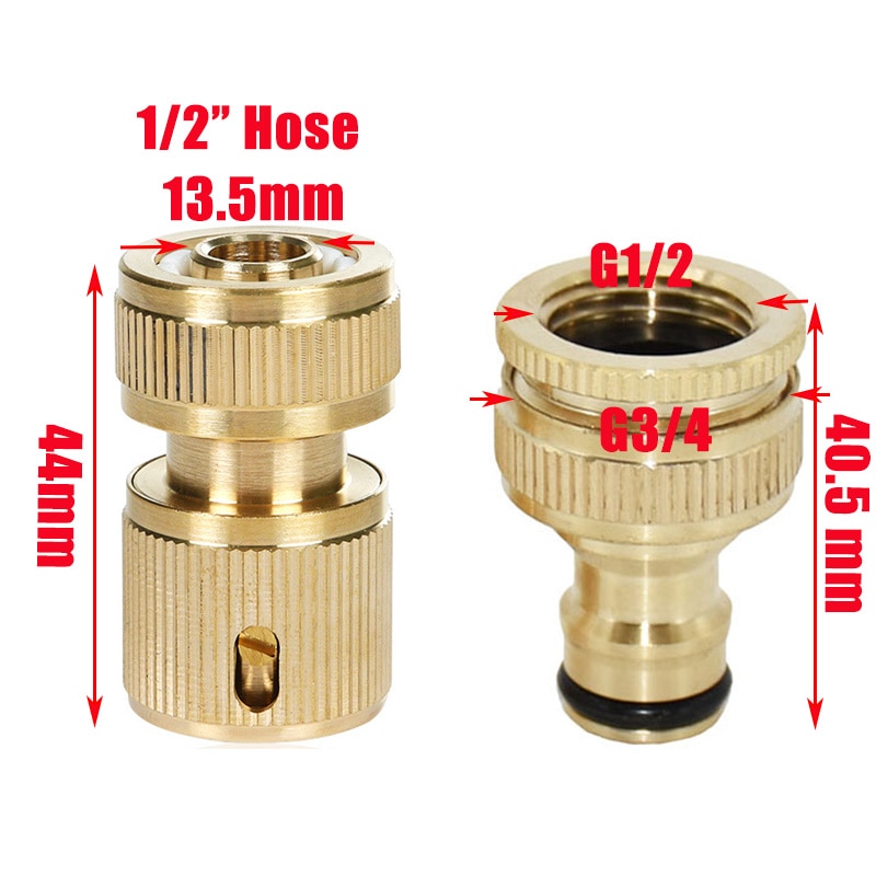 3 Set Garden water connectors brass quick hose pip... – Grandado