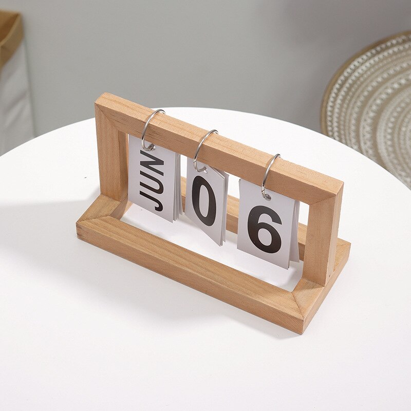 Ins Wooden Page Flipping Calendar Decoration Perpe... – Grandado