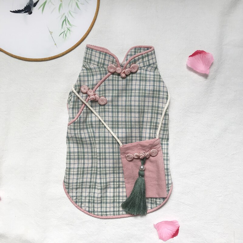 Kinesisk stil hundetøj tang jakkesæt cheongsam for... – Grandado