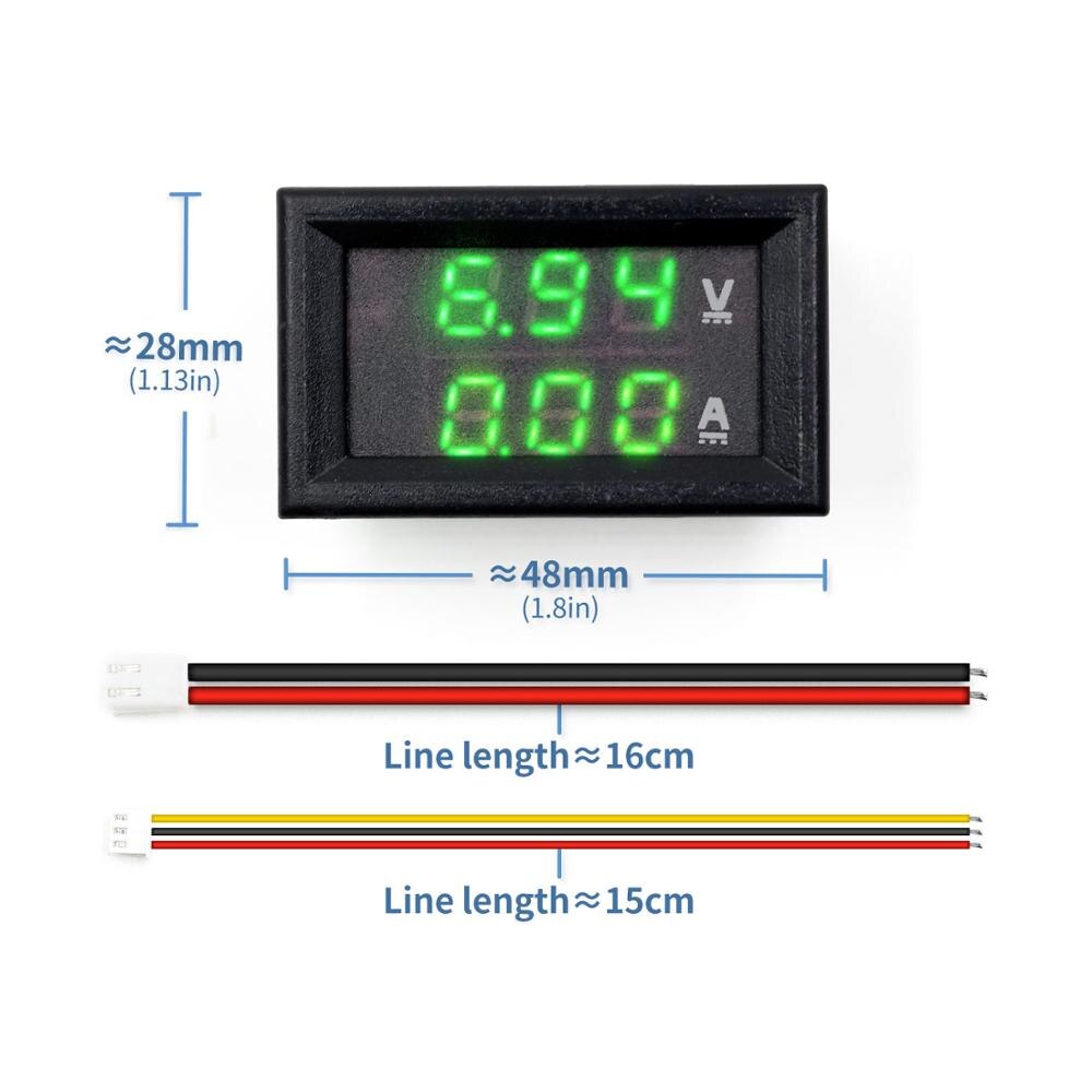 Mini Digital Voltmeter Ammeter DC 100V 10A Panel A... – Vicedeal