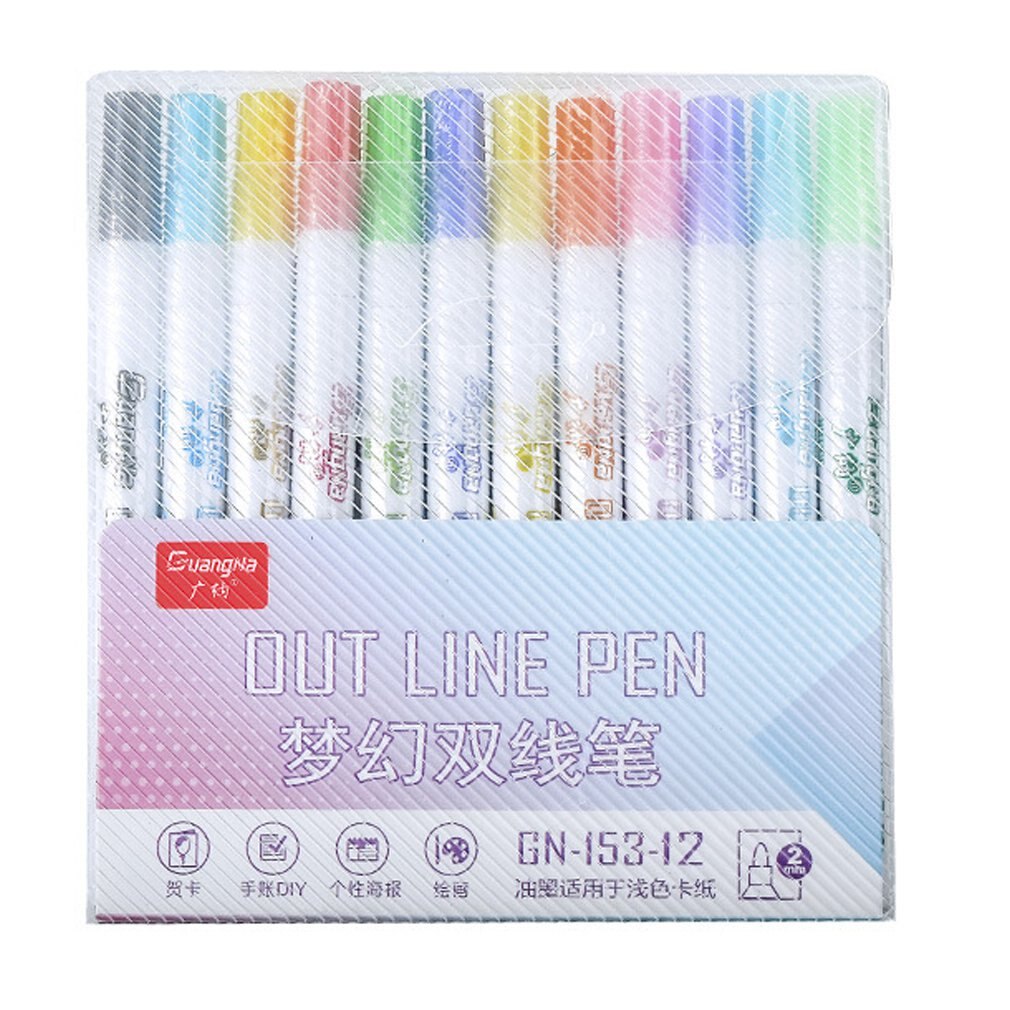 12 pièces 12 couleurs stylo Fluorescent 2mm fibre ... – Grandado