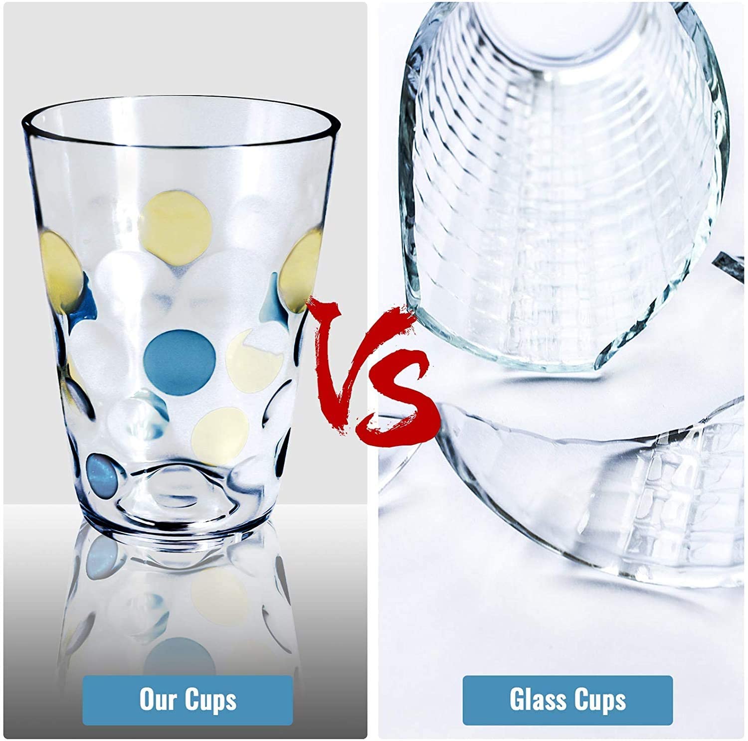 12oz Acrylic Break-Resistant Drinking Glasses Dish... – Vicedeal