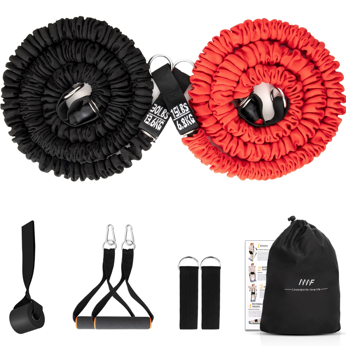 Exercise Resistance Bands Set With Protective Nylo... – Vicedeal