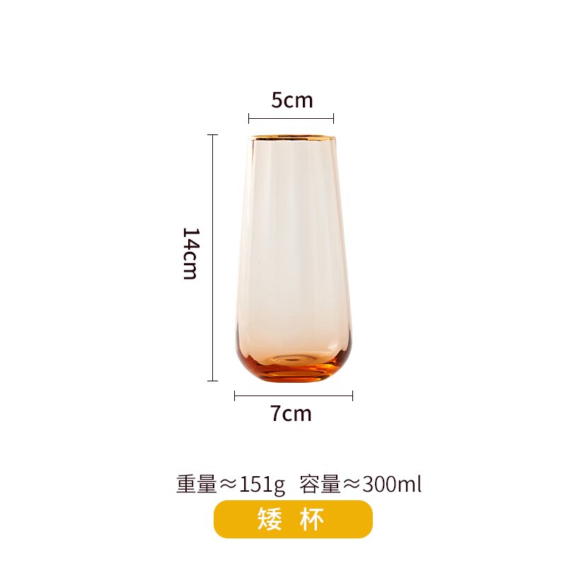 Copas de vino creativas, copa de cristal ámbar, co... – Grandado