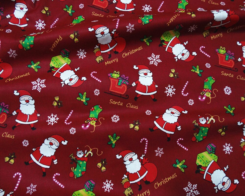 1000 Cm, Kerst Kerstman Print Decoratieve Stof Puu... – Grandado