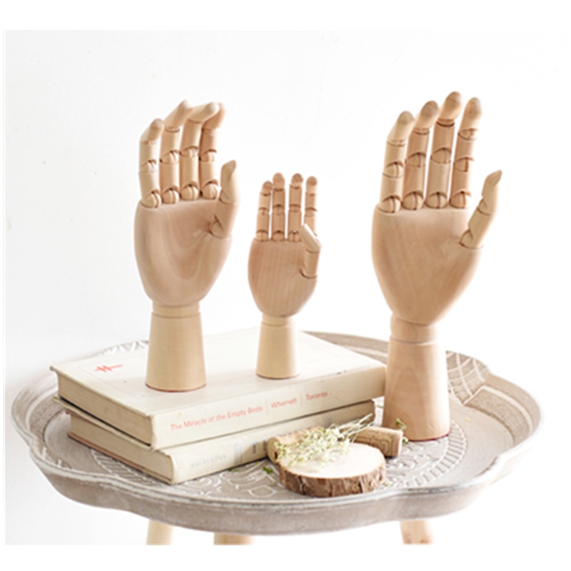 VILEAD 7&10&12 Inch Wood Hand Figurines Rotatable ... – Grandado