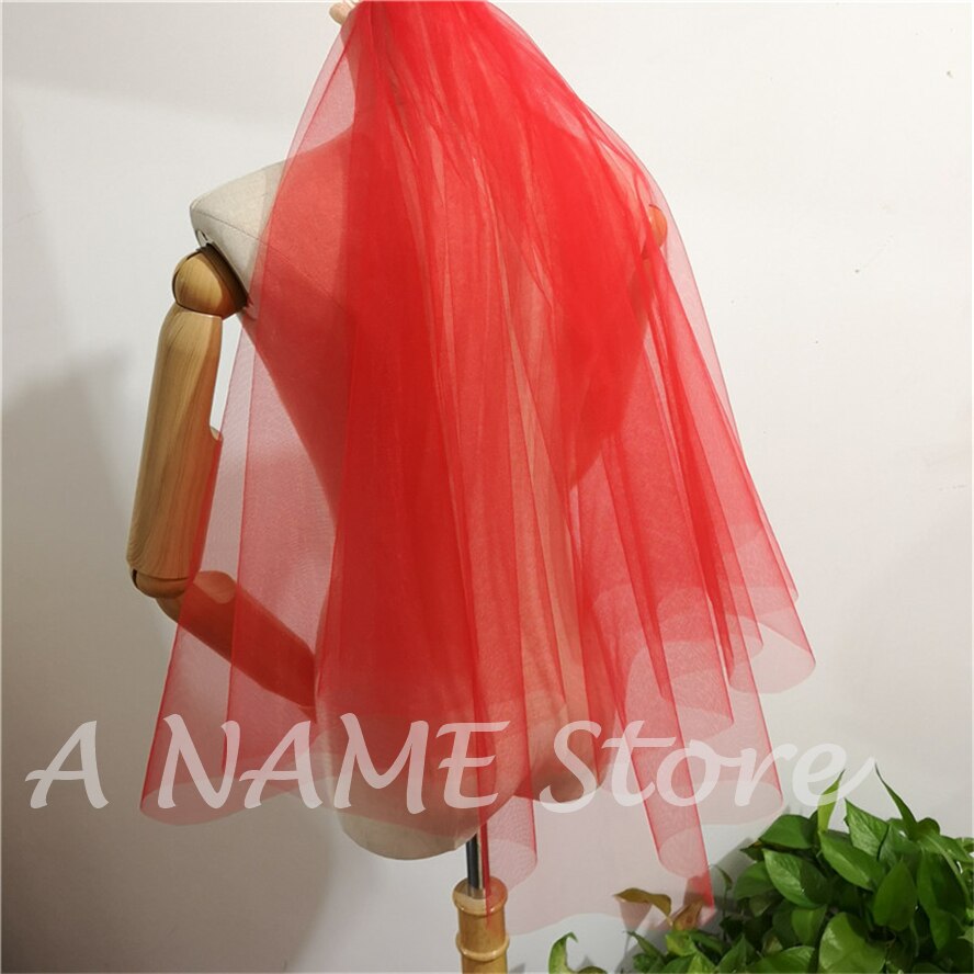 ISHSY Red Short Simple Tulle Bridal Wedding Veils ... – Grandado