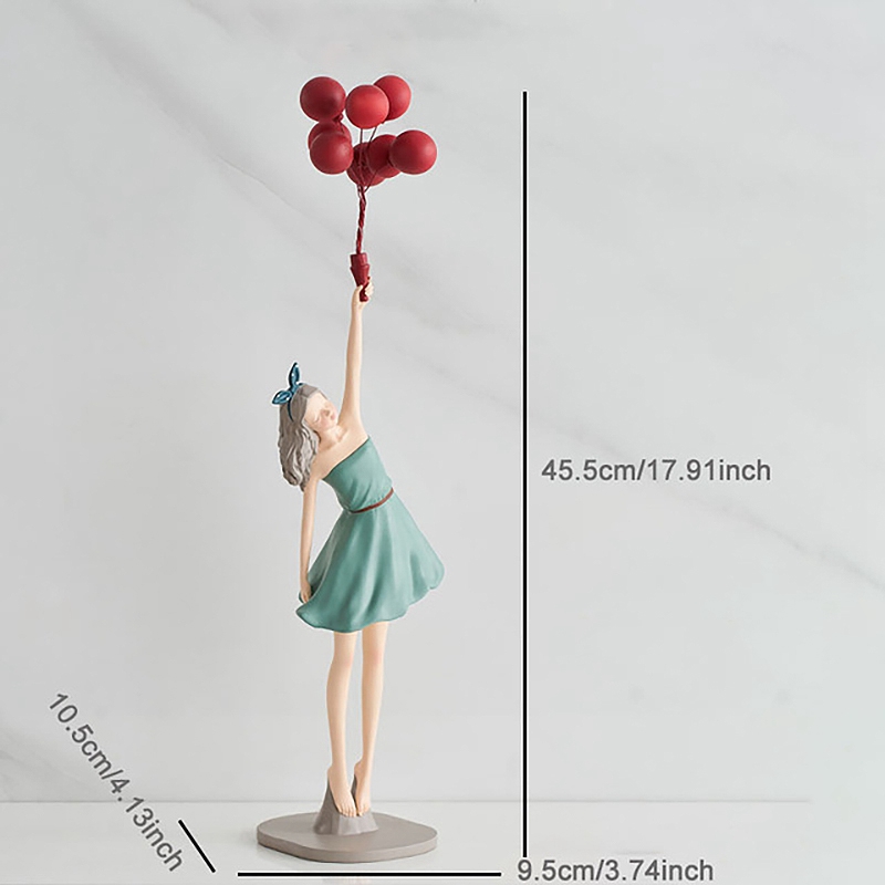 Nordic Resin Balloon Girl Sculpture Ornaments Livi... – Vicedeal