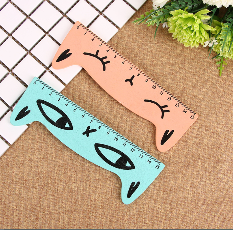 4pcs 15cm cute cartoon funny cat wooden ruler stat... – Vicedeal