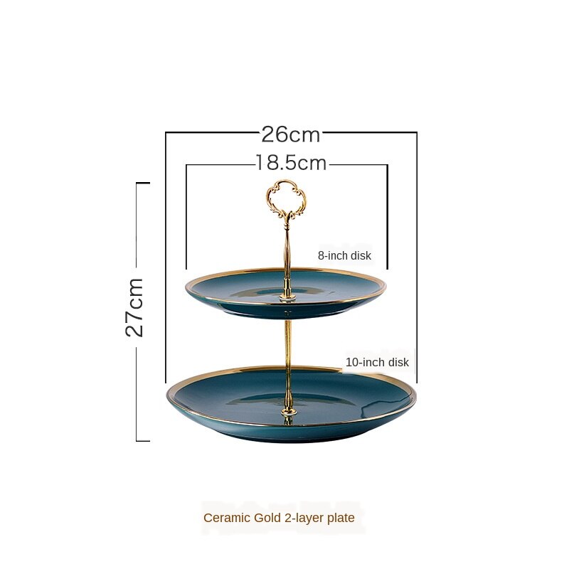 Three Layer Dinner Plates Snacks Fruit Plate Emera... – Grandado