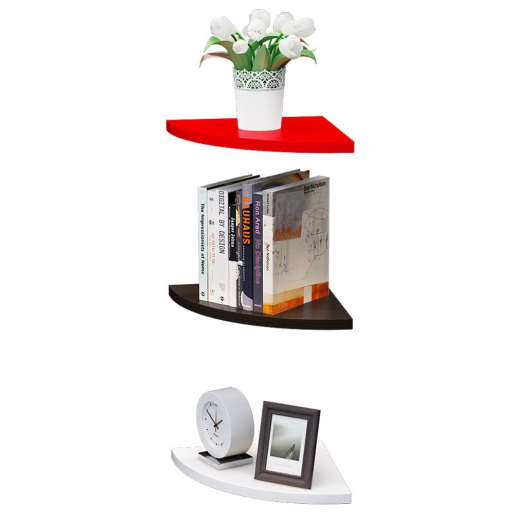 Triangle Fan Shape Storage Rack Wooden Corner Shel... – Grandado