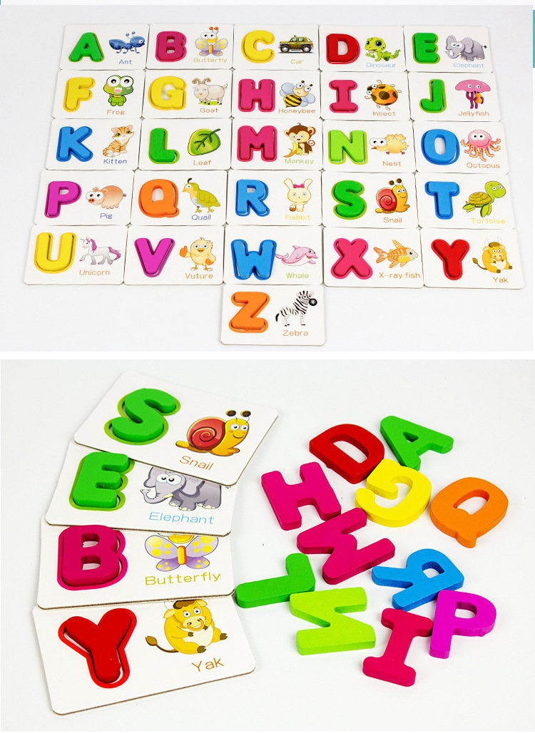 English Alphabet Letters Matching Animal Card Word... – Vicedeal