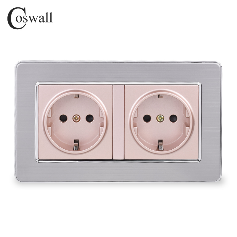 COSWALL 16A Double EU Standard Wall Socket Luxury ... – Grandado