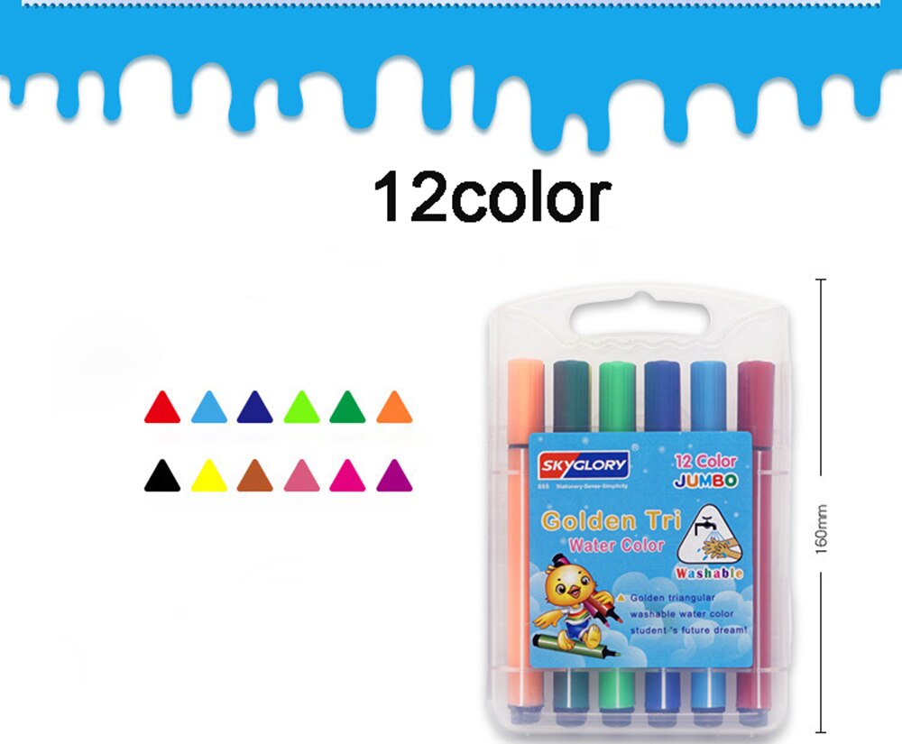 12/18/24/36 Color Watercolor Pen Set Washable Chil... – Grandado