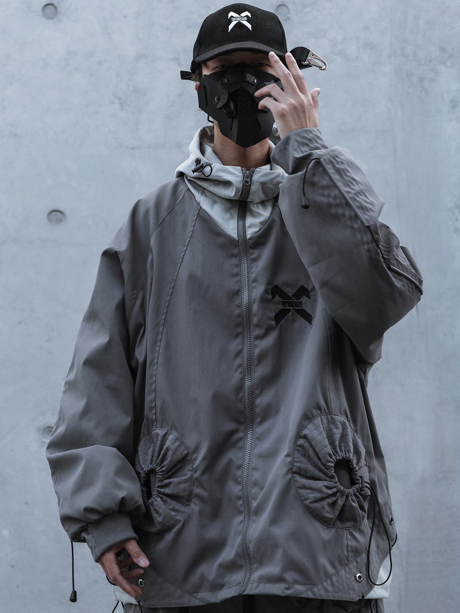 Men Streetwear Hooded Jacket Cargo Patchwork Zippe... – Vicedeal