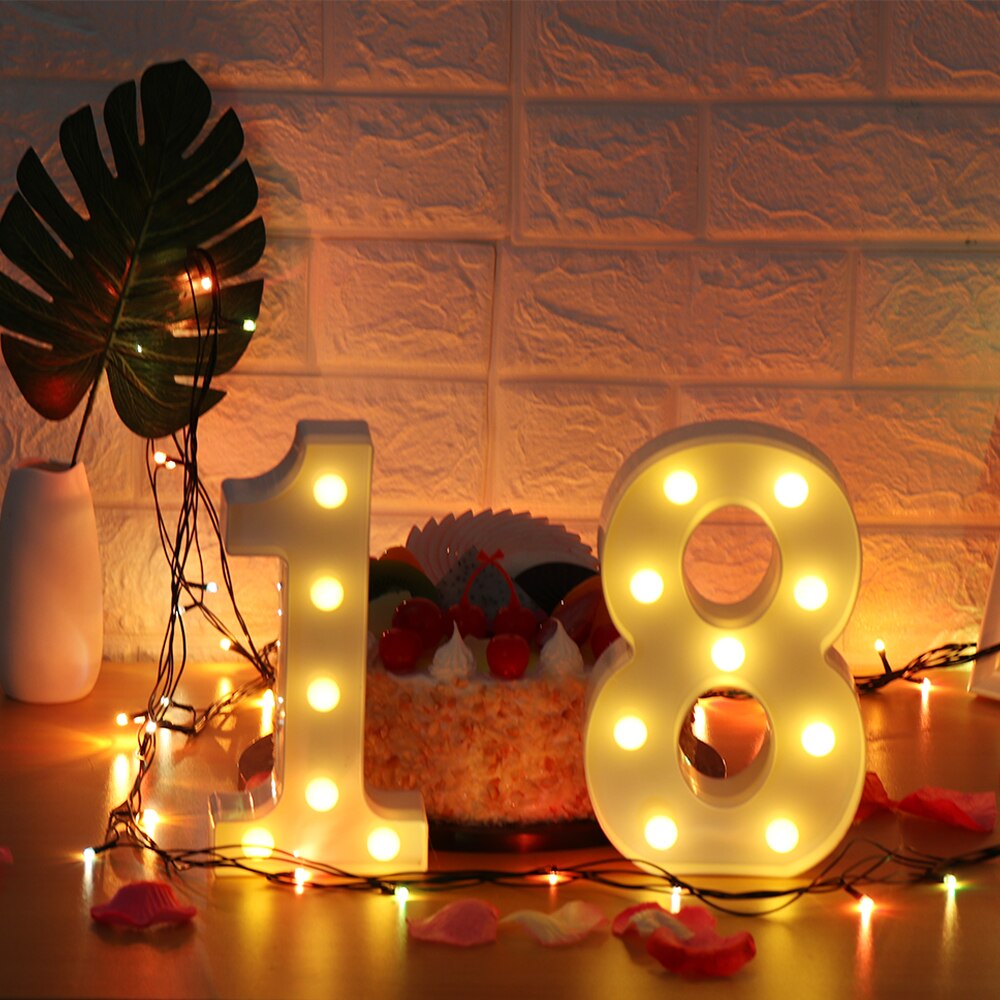 Warm White Color Number LED Light Stand/Hang Plast... – Grandado